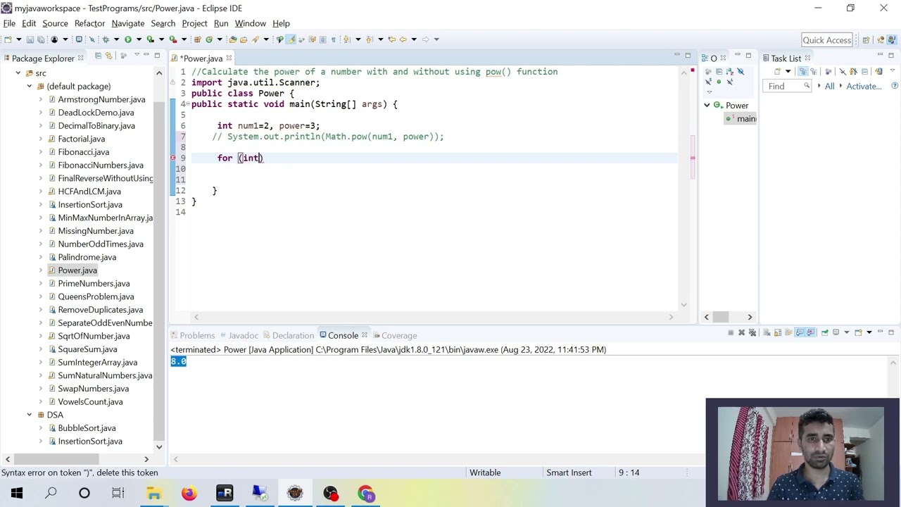 Power Of A Number In Java Explained Using Both Loop And Math Pow