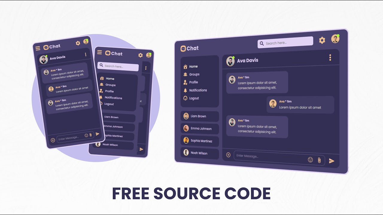 Responsive Chat Web App Using Html Css Free Source Code M A