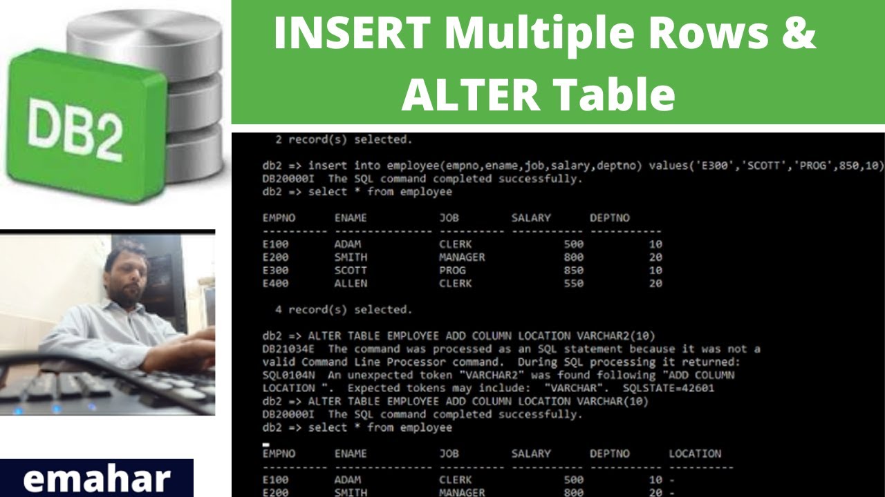 Inserting Multiple Rows Db2 Youtube