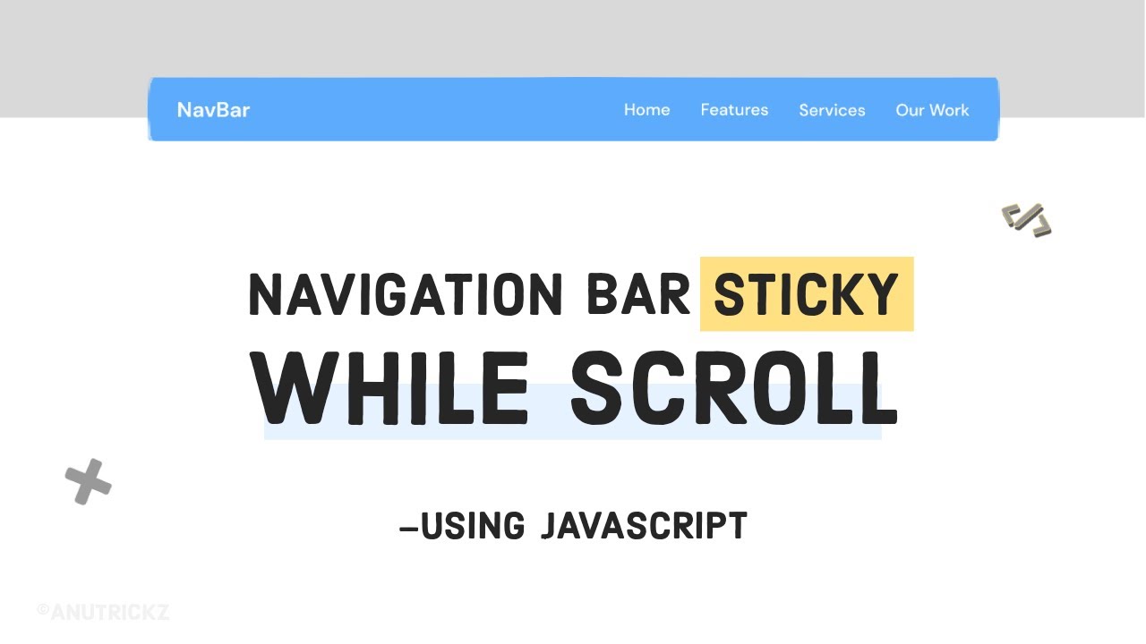 Updated How To Make Header Or Navigation Bar Sticky While Scrolling
