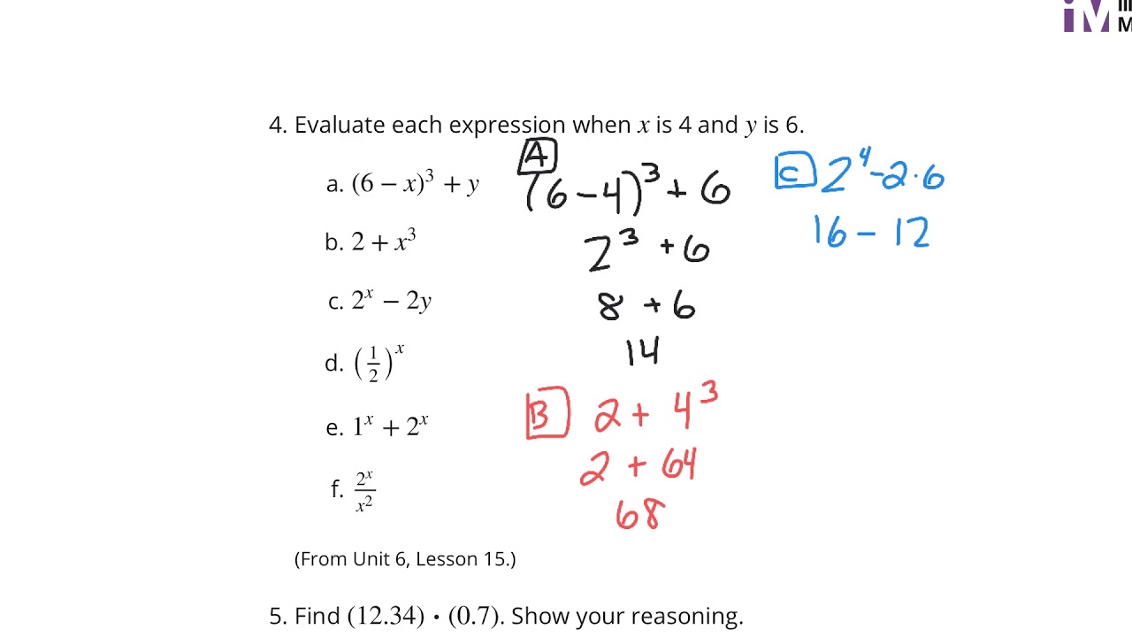 Grade 6 Unit 6 Lesson 16 Practice Problems Youtube