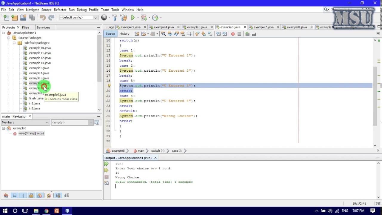 Java Class 3 Switch Case For Loop While Loop Youtube