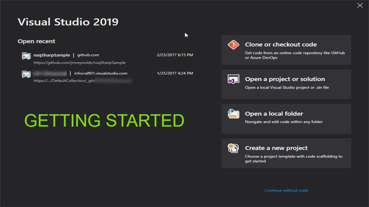Visual Studio 2019 Getting Started Youtube