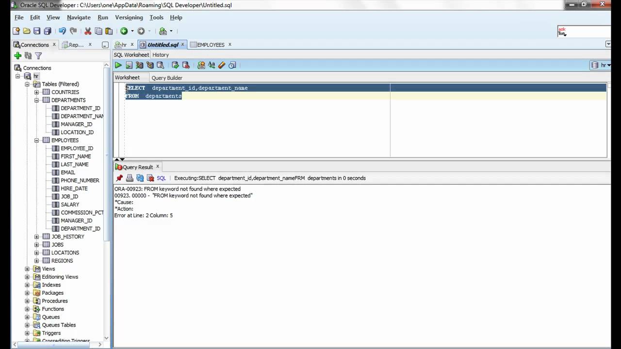 Oracle Sql Video Tutorial 1 Select Statement Youtube