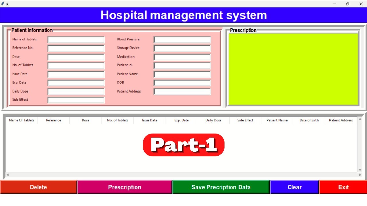 Part 1 Hospital Management System Project In Python With Mysql