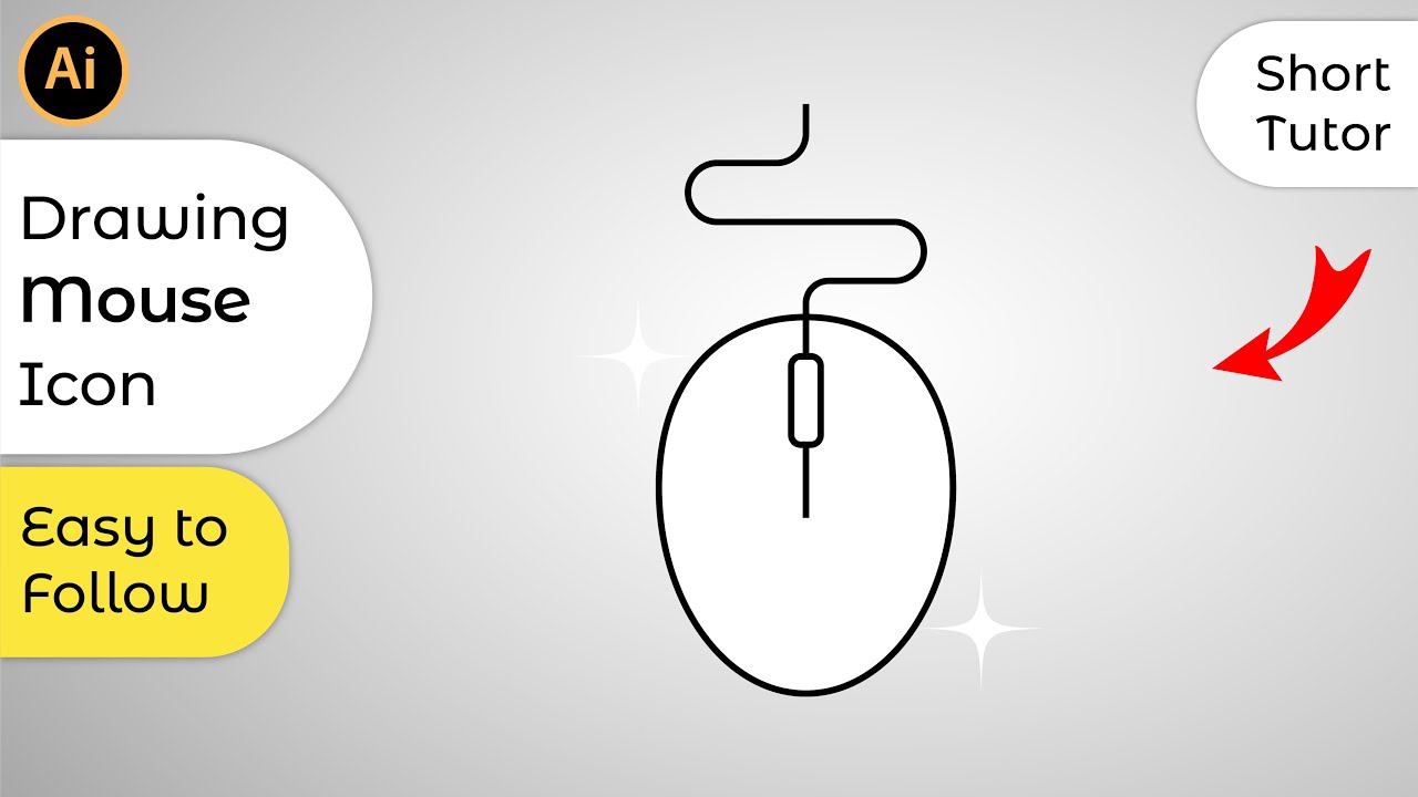 How To Draw Mouse Icon In Adobe Illustrator Youtube