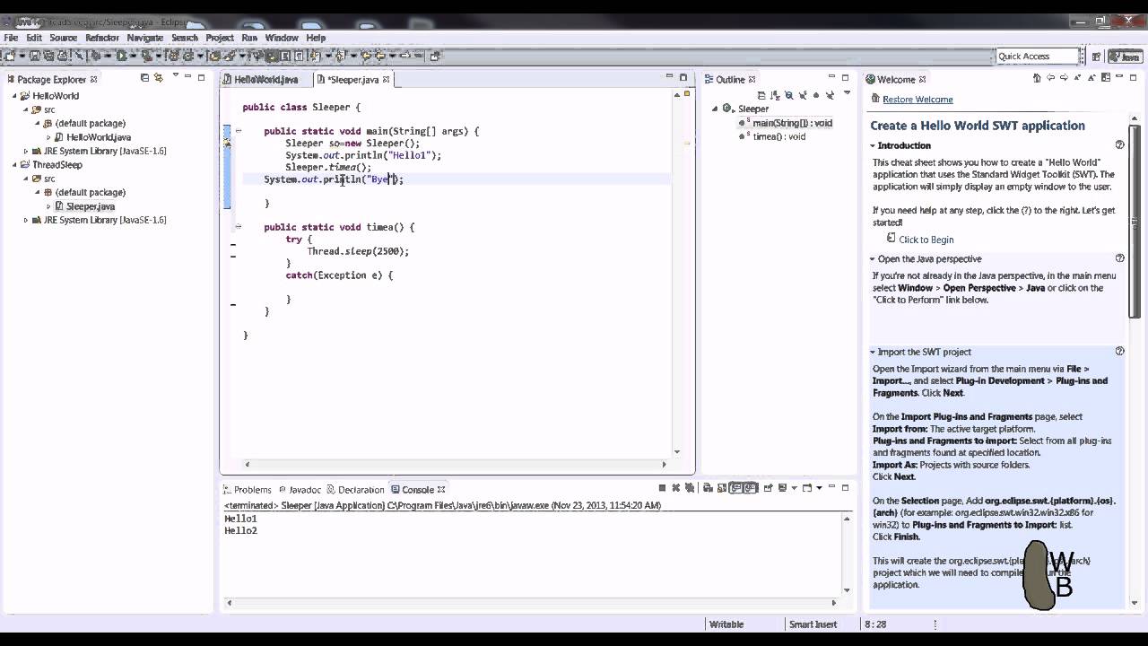 Java Thread Sleep Wait Tutorial Youtube