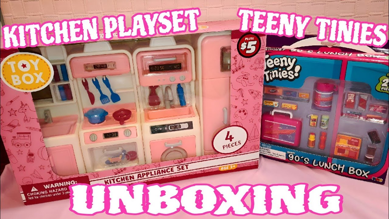 Dollhouse Kitchen Set Teeny Tinies 90 S Lunch Box Unboxing Youtube