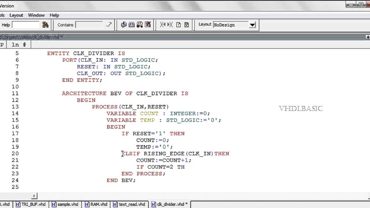 Vhdl Basic Tutorial Clock Divider Youtube