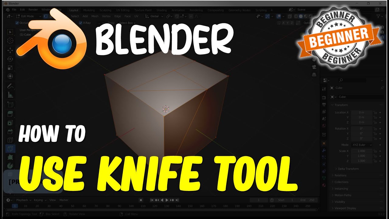 Blender How To Use Knife Tool Youtube
