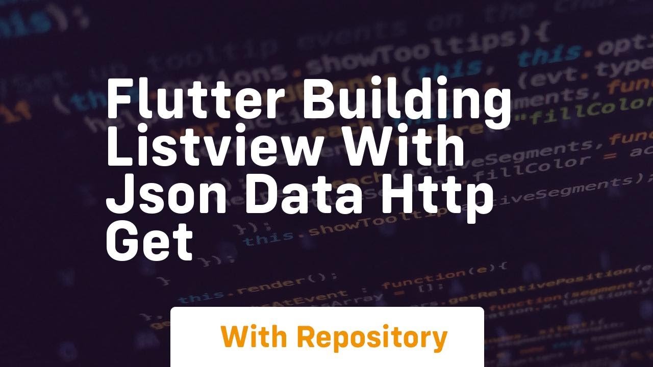 Flutter Building Listview With Json Data Http Get Youtube