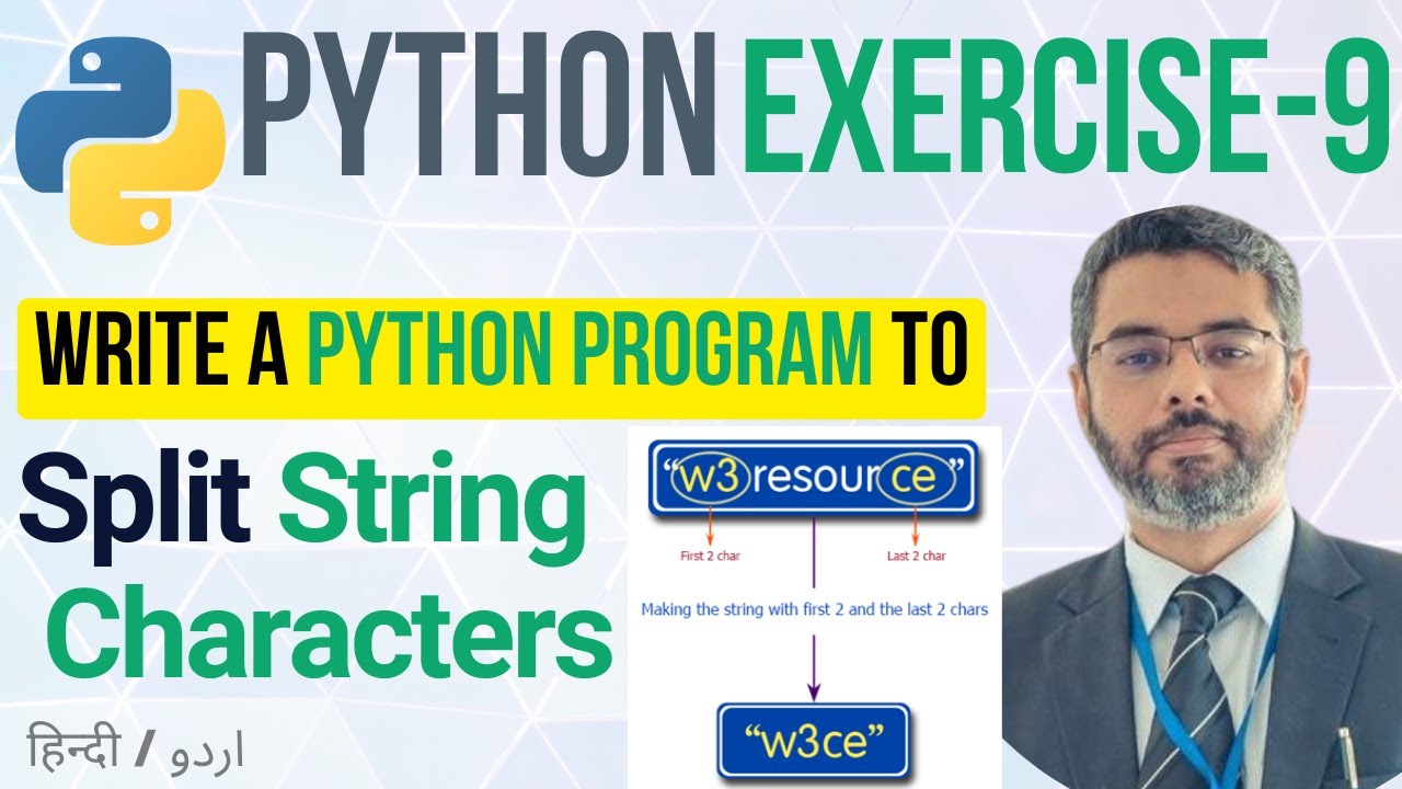 Python Exercise 9 Split String Characters How To Split String In