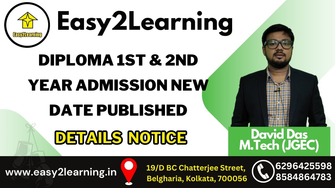 Diploma 1st 2nd Year Admission New Date Published By Easy2learning