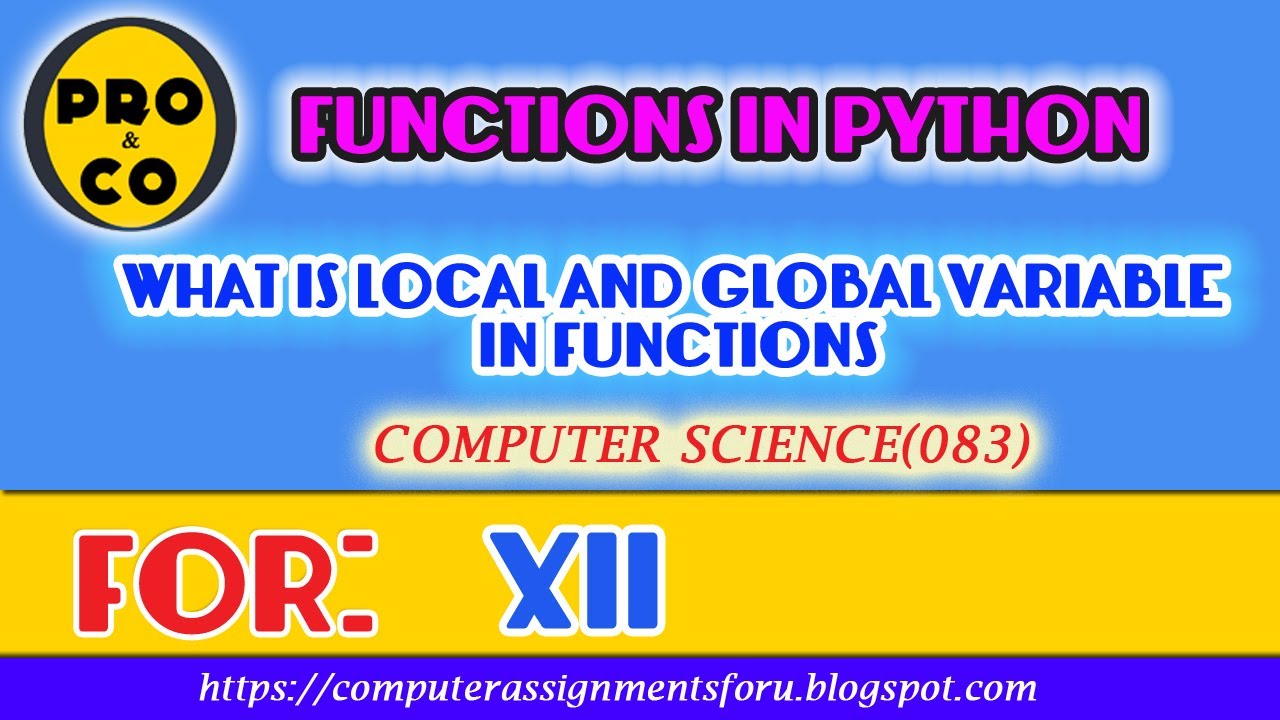 Local Global Variable In Functions In Python Youtube