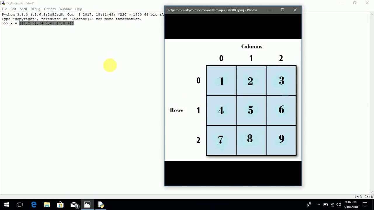 Python Programming Python Multidimensional List Youtube