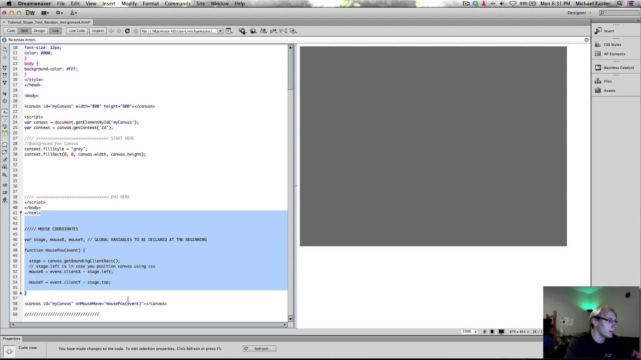 Html5 Interactive Canvas Tutorial Part 1 Youtube