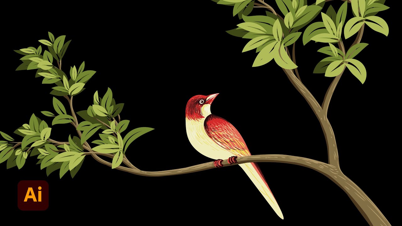 How To Make A Bird In Adobe Illustrator Drawing Vector Bird Art Youtube