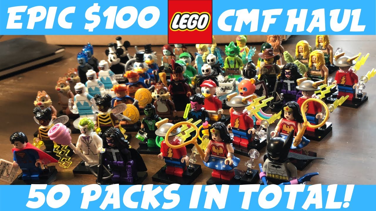 Epic Lego Haul 50 Cmf Packs For Only 100 Dc Disney More And