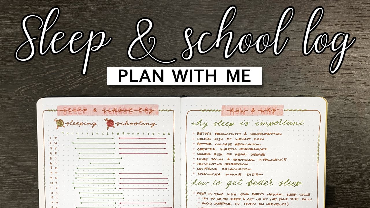 Plan With Me Sleep And School Log Bullet Journal Setup Youtube