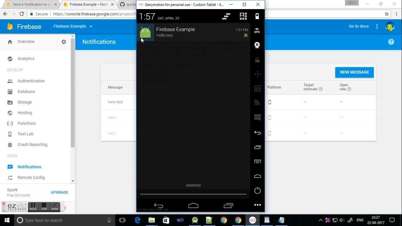 Google Firebase Send Push Notification In Android Using Php Full