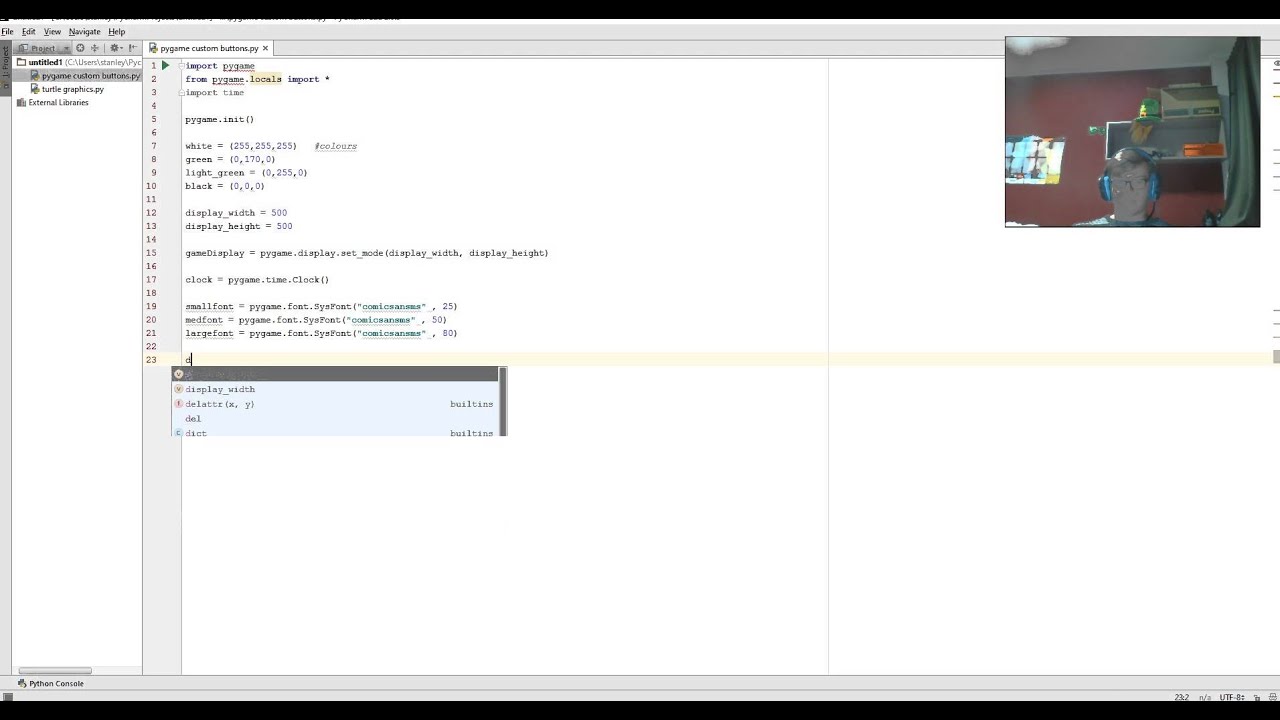 Python Basics Pygame Creating Custom Buttons Part 1 Youtube