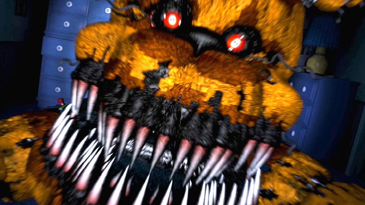 Five Nights At Freddy S 4 Nightmare Fredbear Jumpscare Youtube