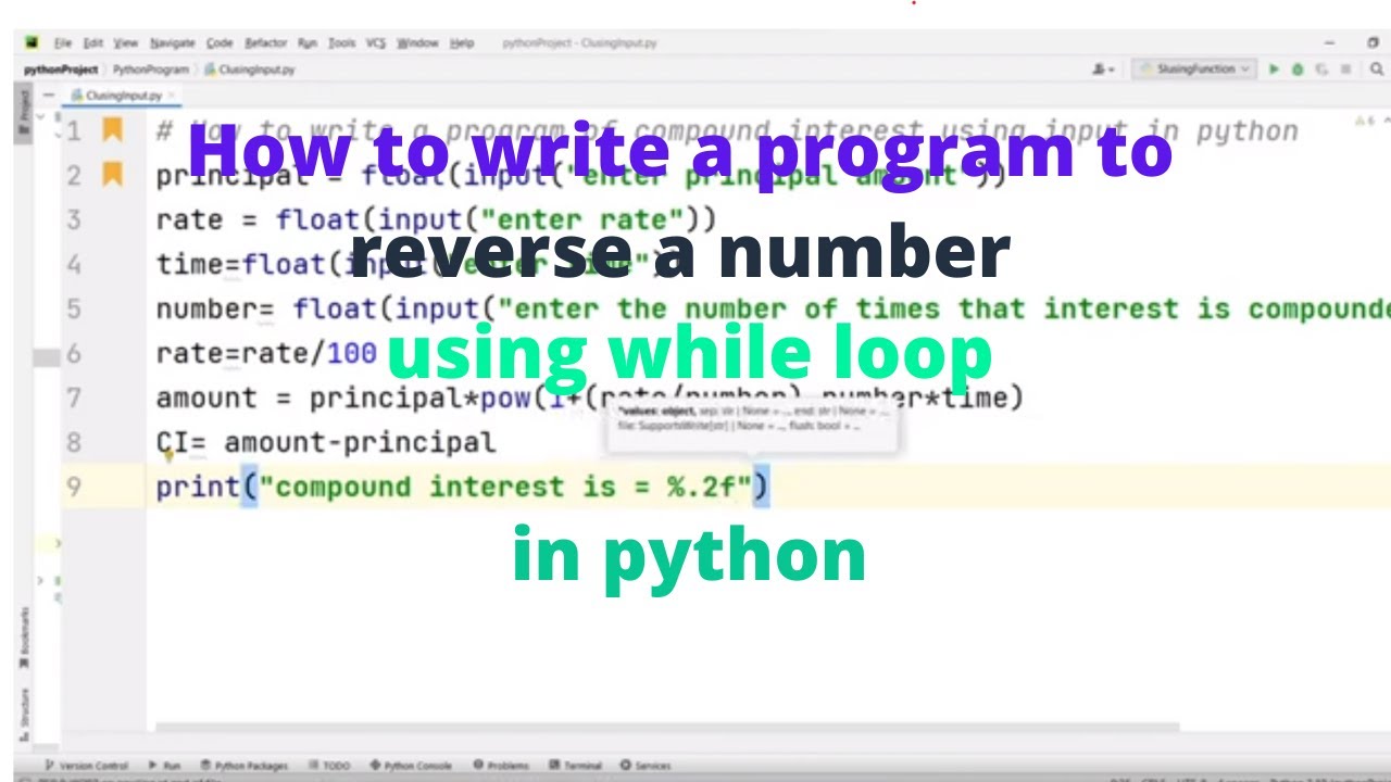 How To Write A Program To Reverse A Number Using While Loop In Python