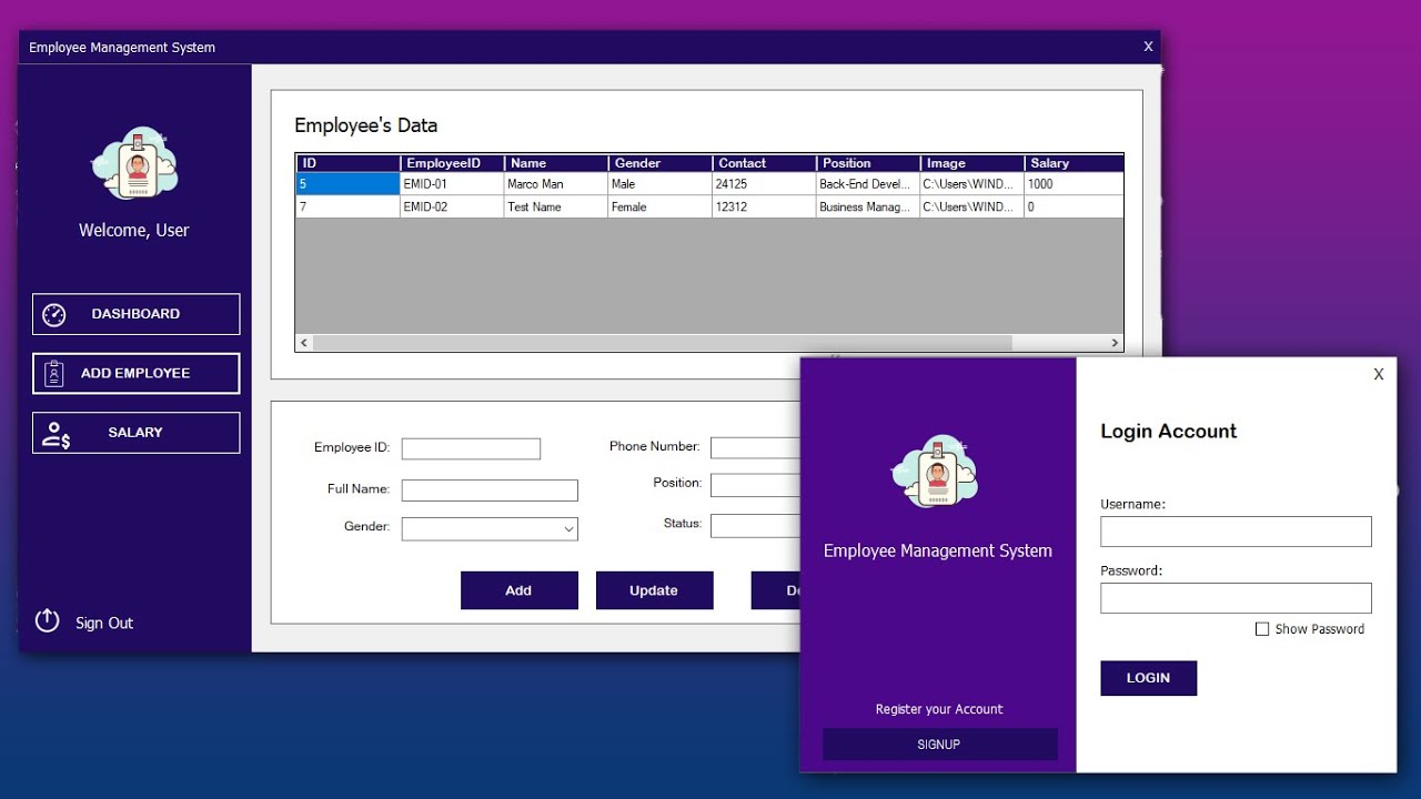 C Full Tutorial Employee Management System With Source Code Youtube