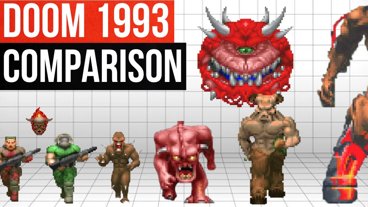 Doom 1993 1994 Demons Size Comparison Youtube