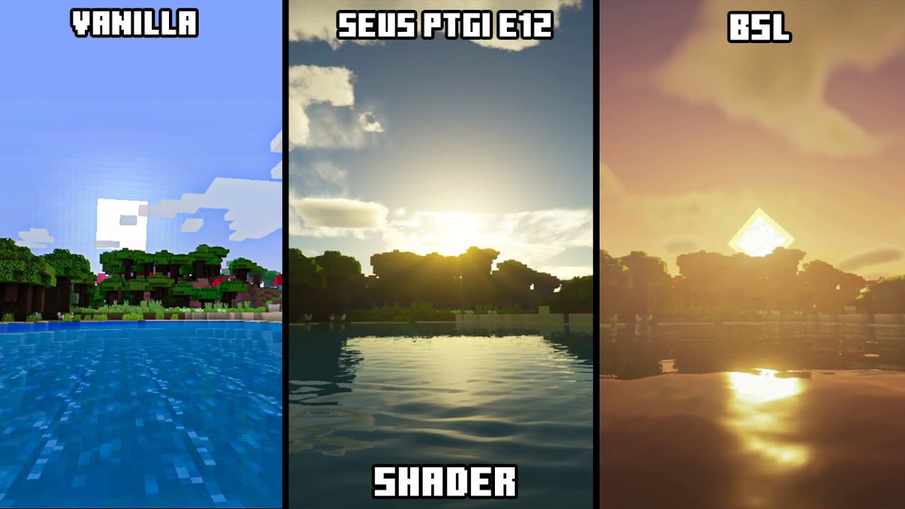 Minecraft Shader Comparison Seus Ptgi E12 Vs Bsl Shaders Youtube
