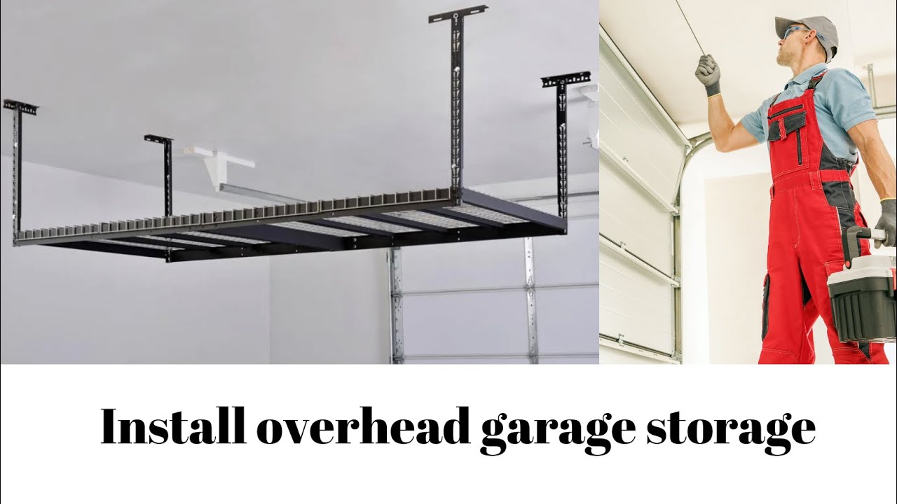 Install Overhead Storage In Garage Husky Ceiling Storage Rack