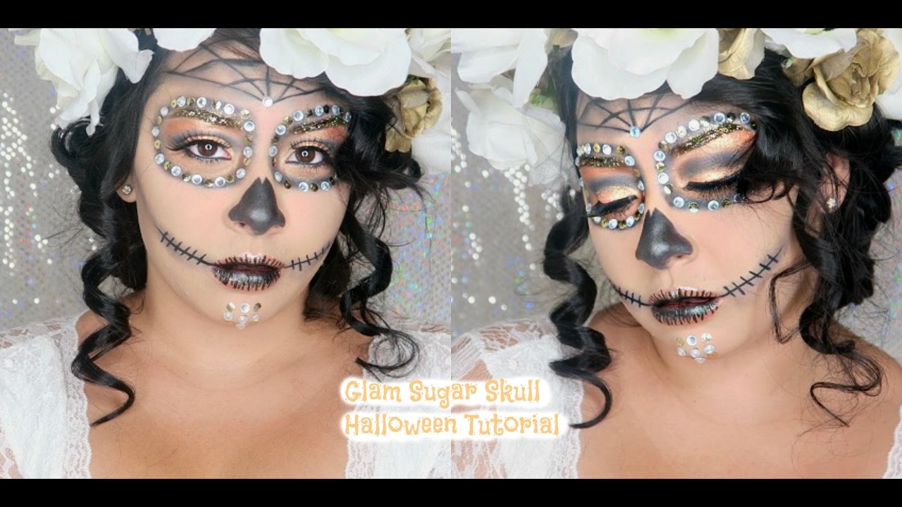 Glam Sugar Skull Tutorial Halloween Makeup Youtube