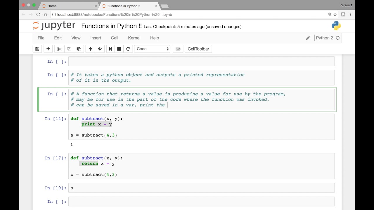 Functions Print Vs Return Youtube