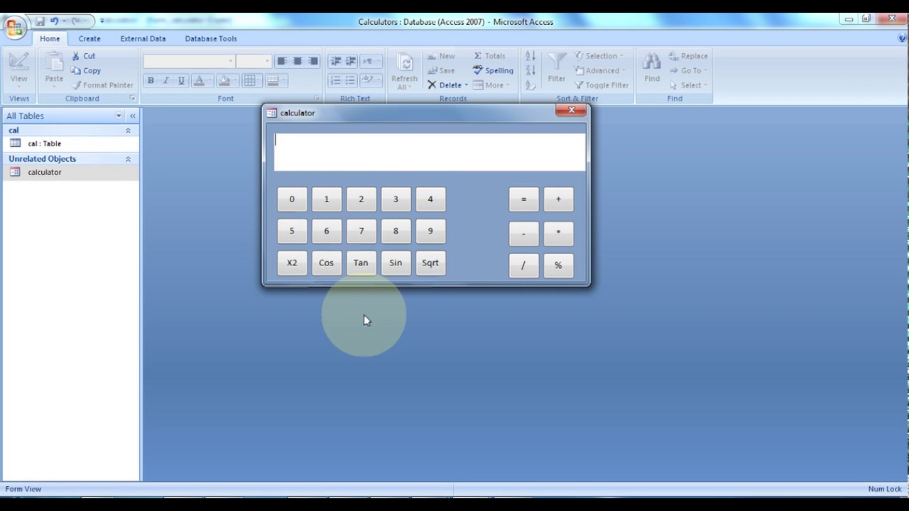 Microsoft Access How To Create Basic Calculator In Access Using Vba