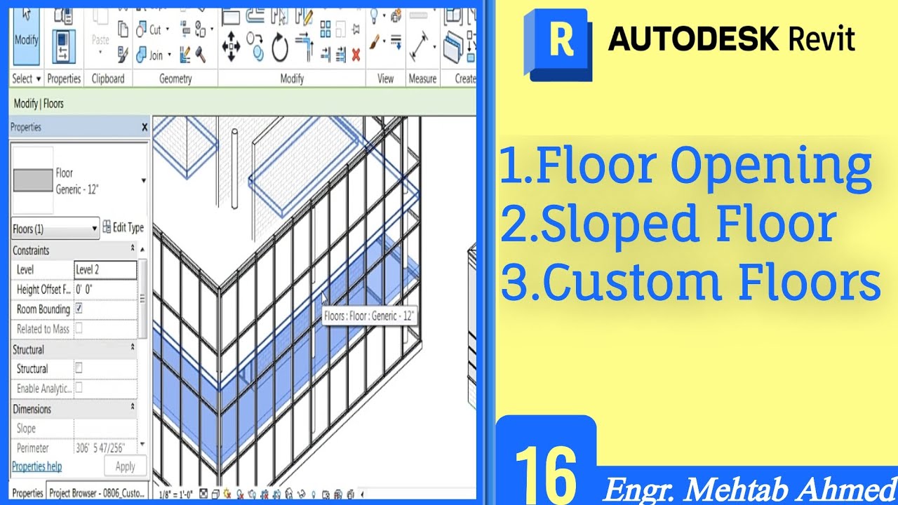 How To Create Floor Opening In Autodesk Revit Sloped Floor Custom