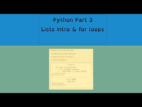 Python Part 3 List And For Loops Youtube