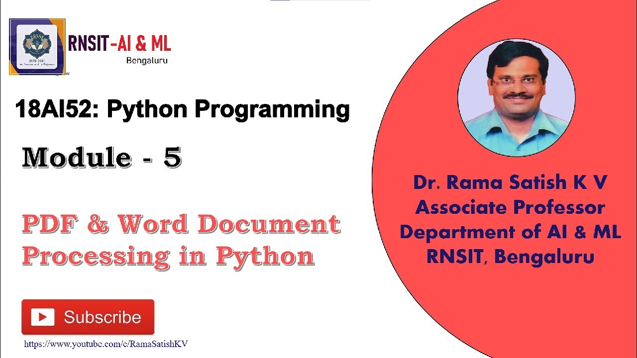 Pdf Word Document Processing In Python Youtube