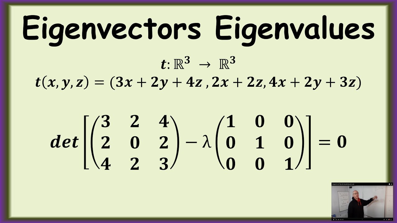 Find Eigenvalues And Eigenvectors 3x3 Matrix Youtube