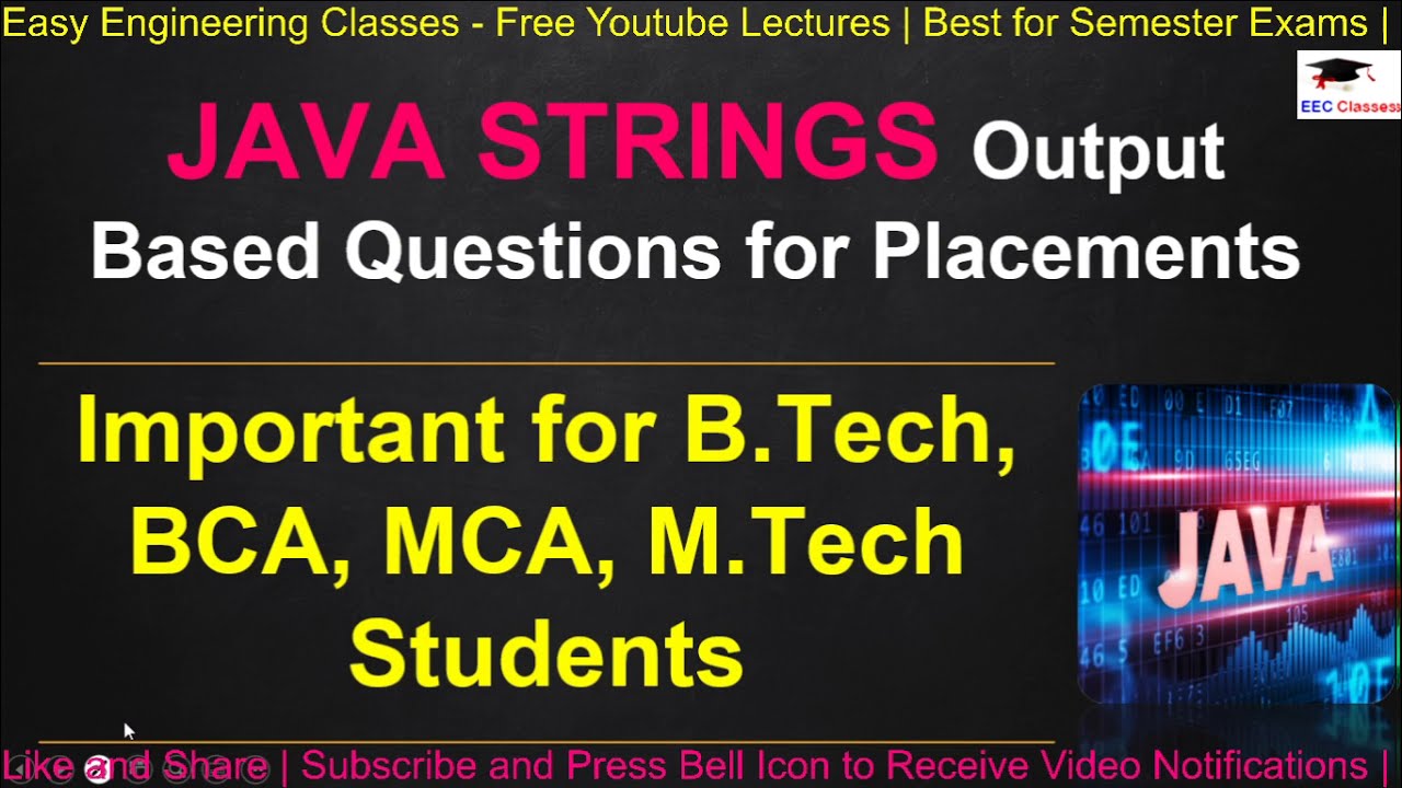 Java Strings Output Based Questions For Placement Preparation Java