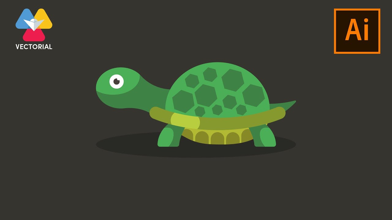 Flat Turtle Tutorial In Adobe Illustrator Youtube