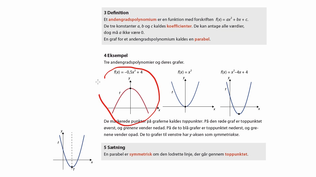 Definition Af Andengradspolynomium Youtube