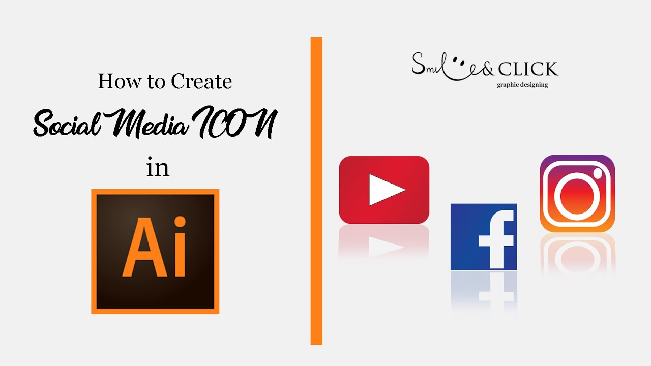 How To Create Social Media Icons Using A Illustrator Tutorial Youtube