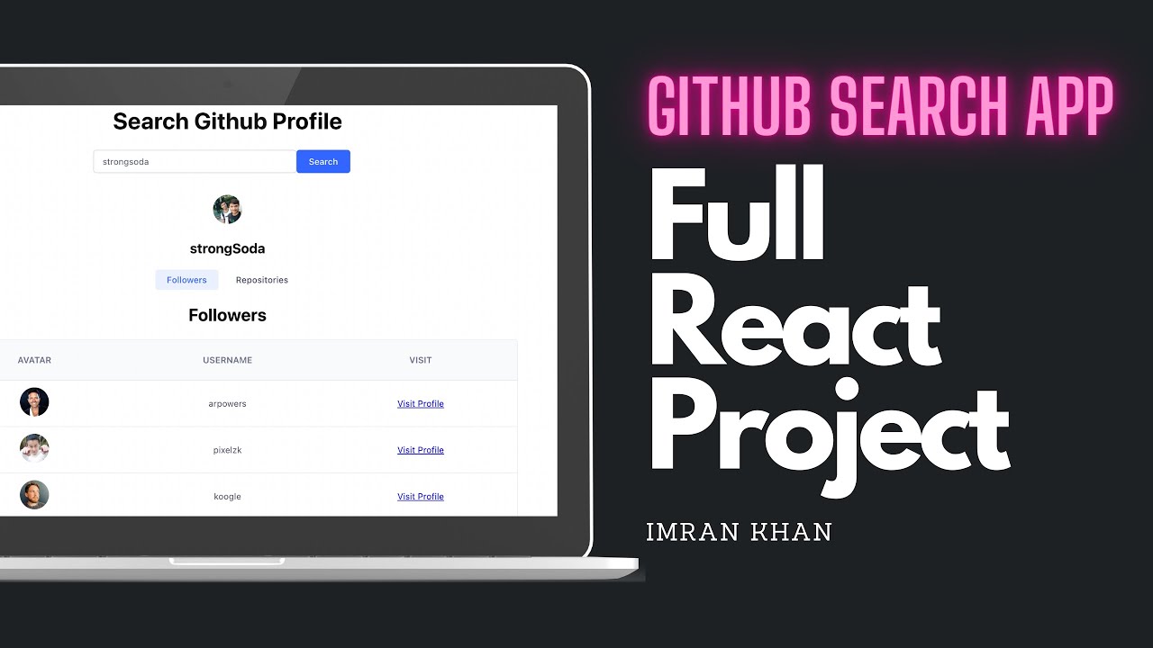 Github Search App In React Js Full Project Using Github Api