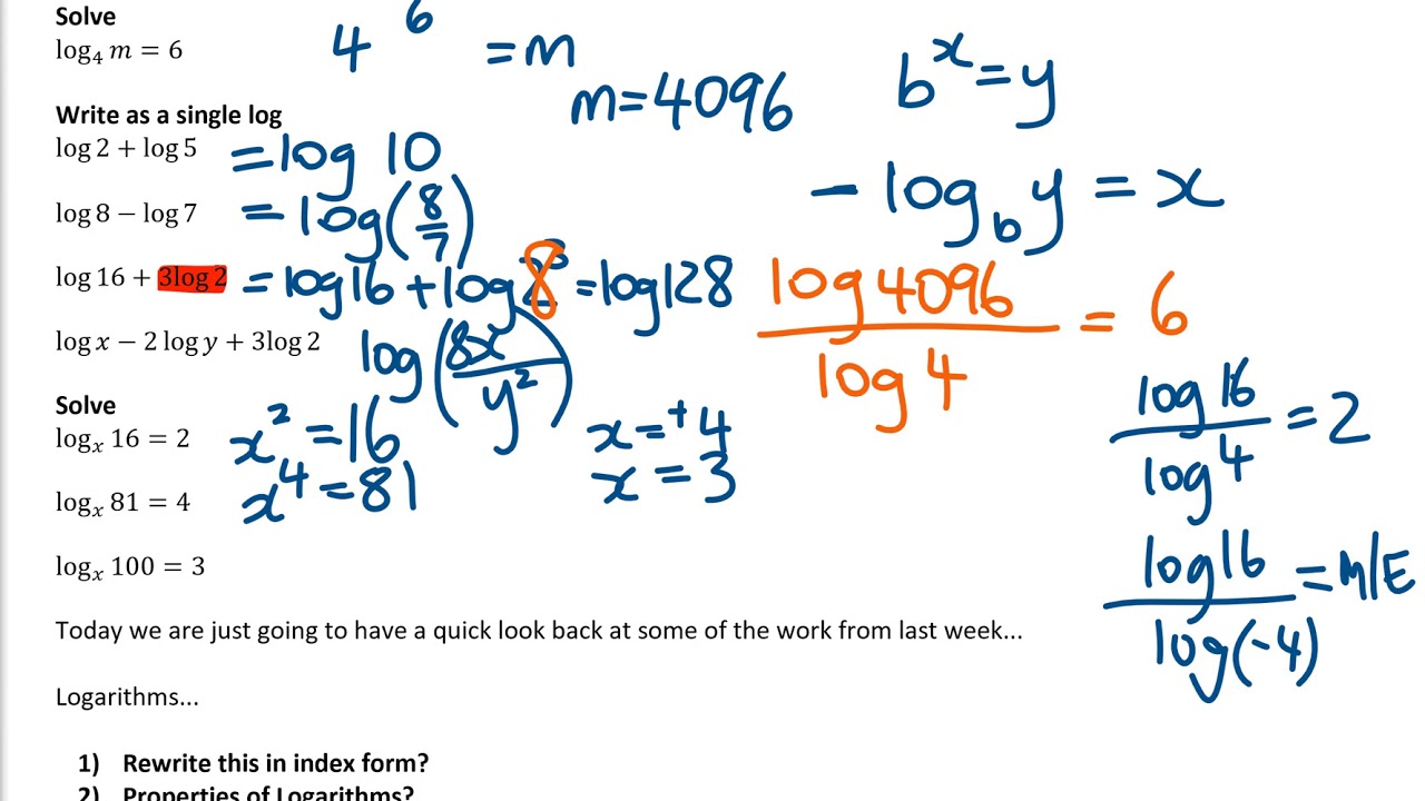 Logarithms Youtube