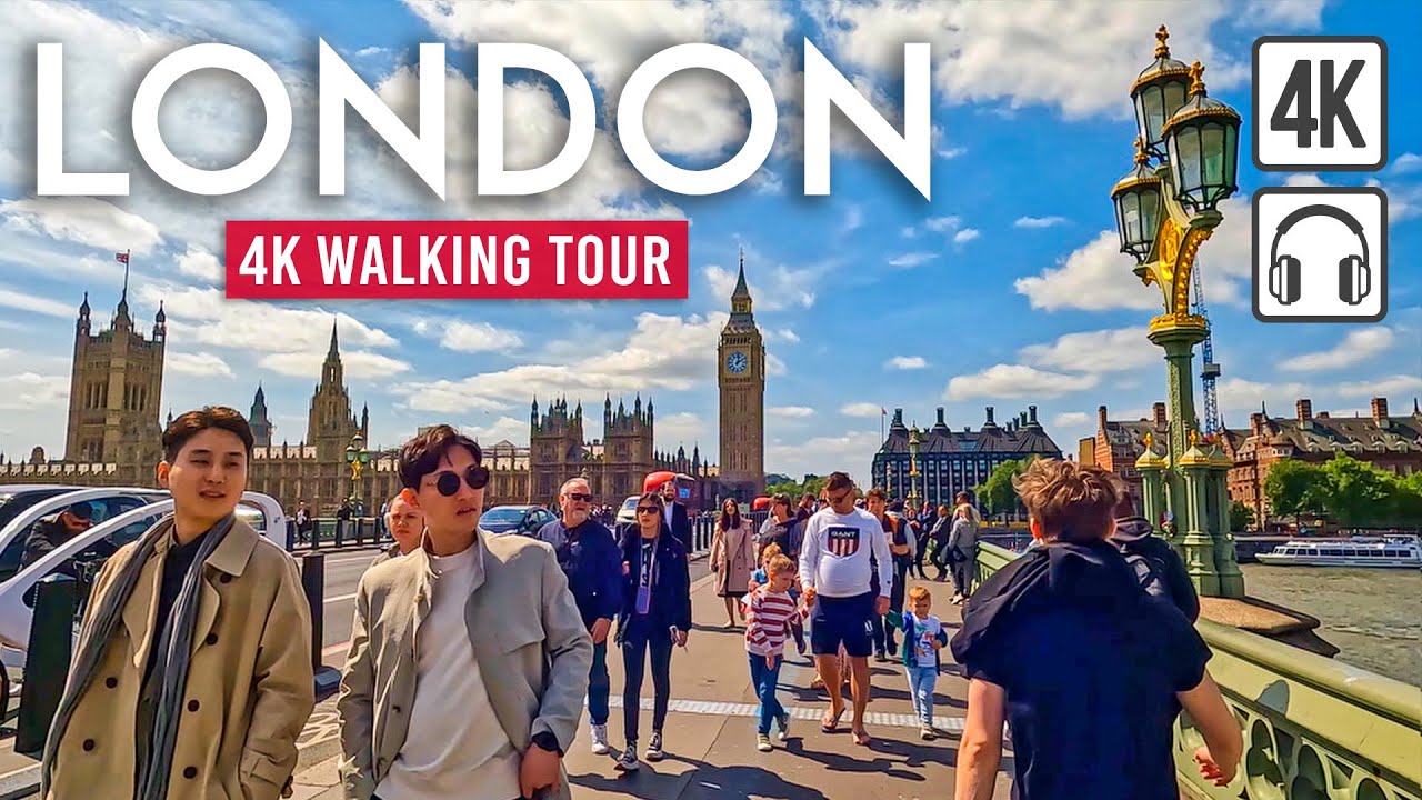 London 4k Walking Tour Uk 4h Tour With Captions Immersive Sound