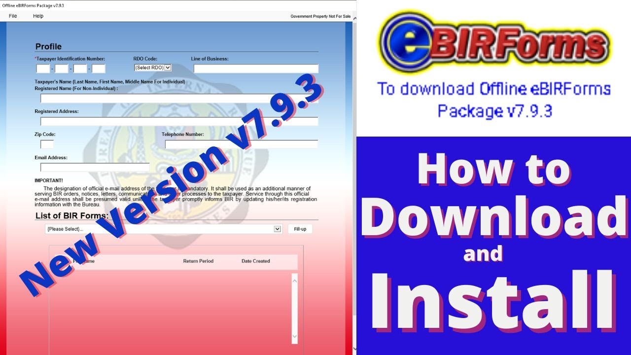 How To Download And Install Offline Ebirforms Version V7 9 3 Youtube