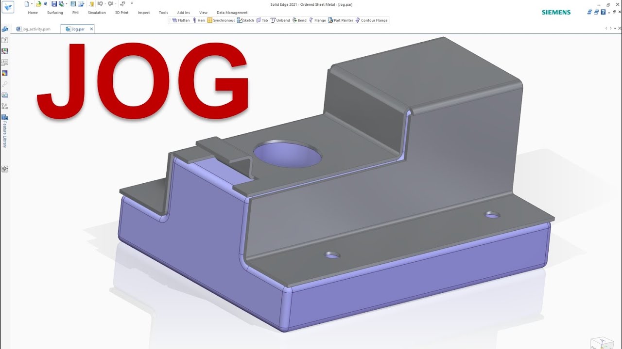 Solid Edge Sheet Metal 9 How To Using Jog Command Youtube