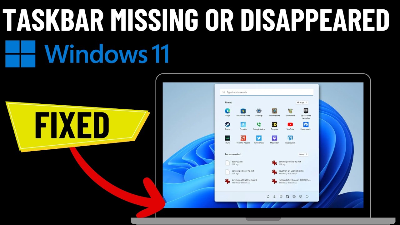 How To Fix Taskbar Missing Or Disappeared In Windows 11 Quick Fix