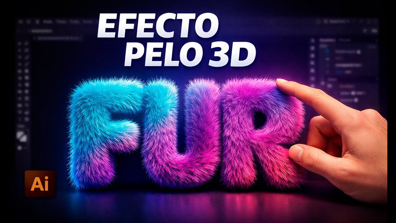 рџ ґtutorial Como Crear Efecto Pelo 3d Fur Effect En Adobe Illustrator