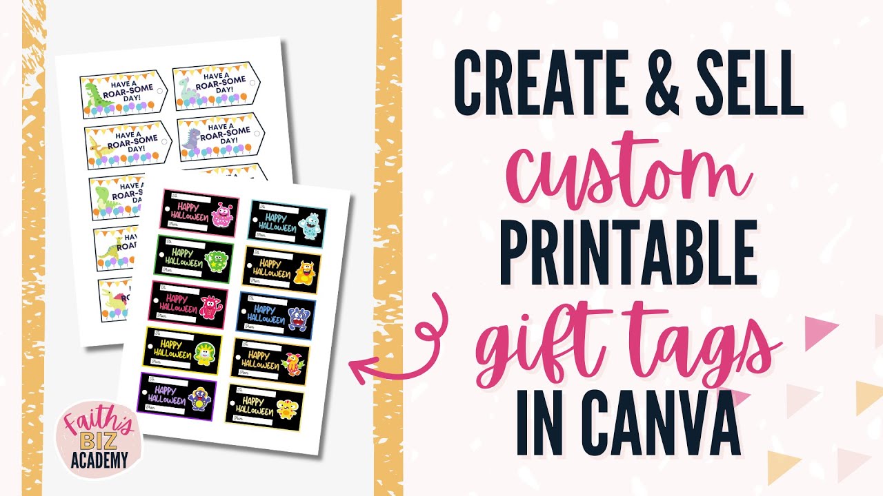 Diy Printable Gift Tags In Canva Youtube